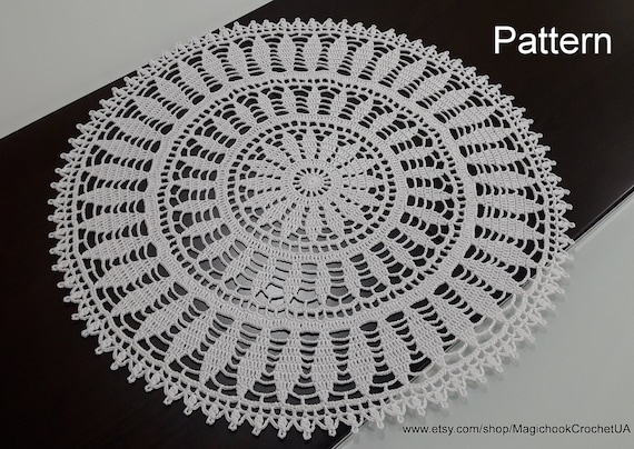 Crochet Doily Pattern Diagram Table Center Home Vintage - Etsy