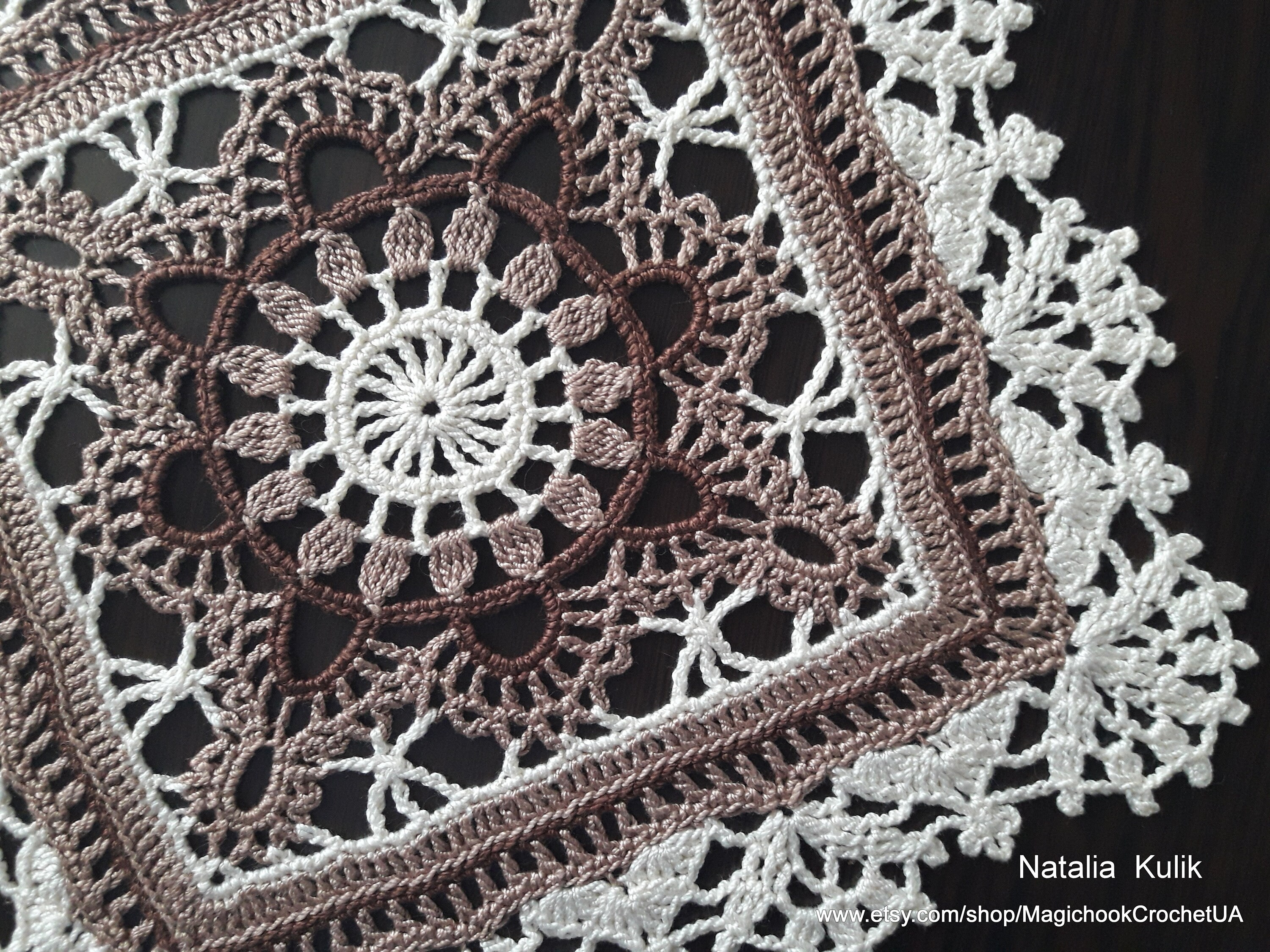 Crochet Square Doily Beige Brown Crocheted Lace Doilies - Etsy