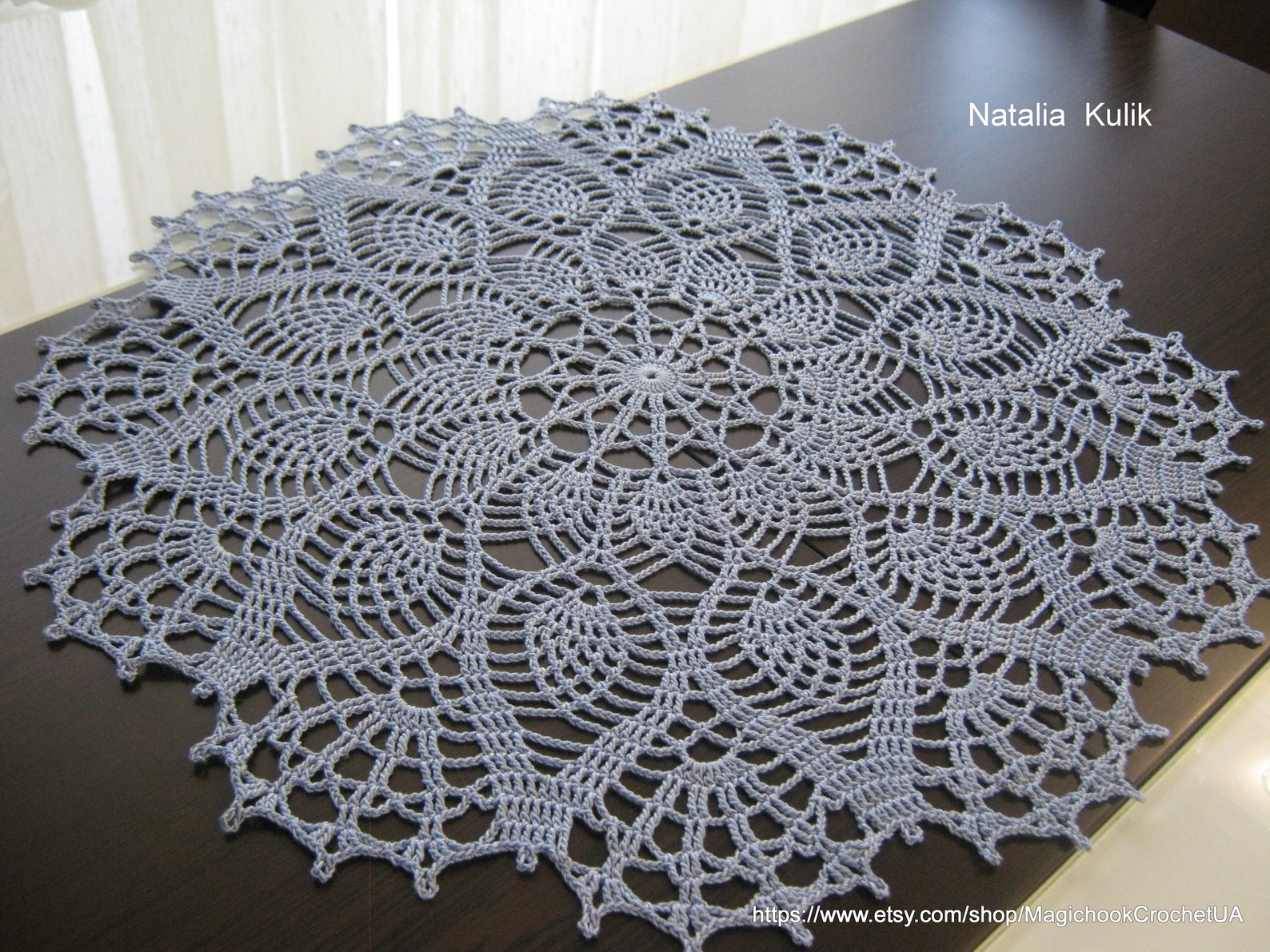 Crochet Doily, Round Blue Doilies, Lace Napkin, Knitted Doilies, Home ...
