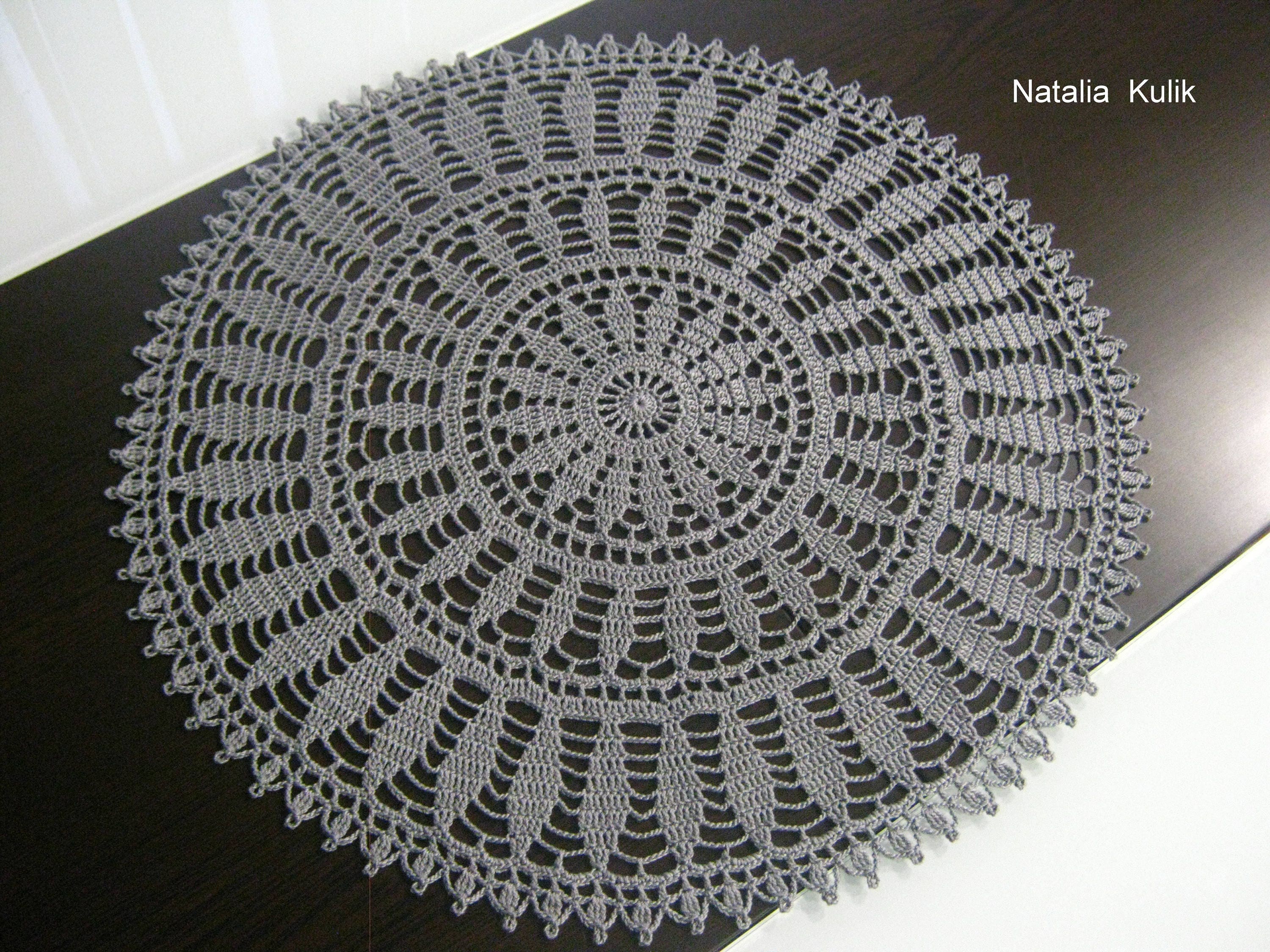 Crocheted Gray Doily for Table Decor Handmade Home - Etsy