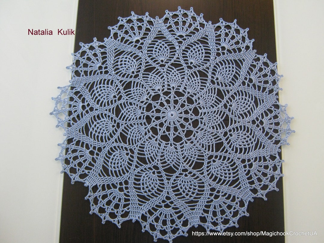 Crochet Doily, Round Blue Doilies, Lace Napkin, Knitted Doilies, Home ...