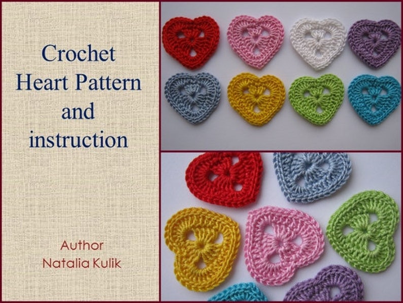 Сrochet Heart Pattern PDF Pattern Heart Аpplique Ornament - Etsy