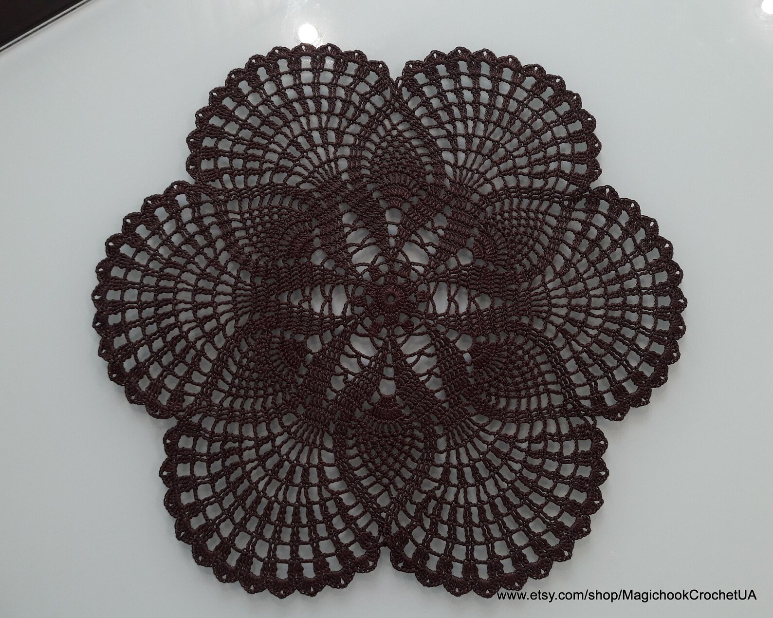 Crochet Doily Pattern Diagram Only, PDF Chart Table Center, Home ...