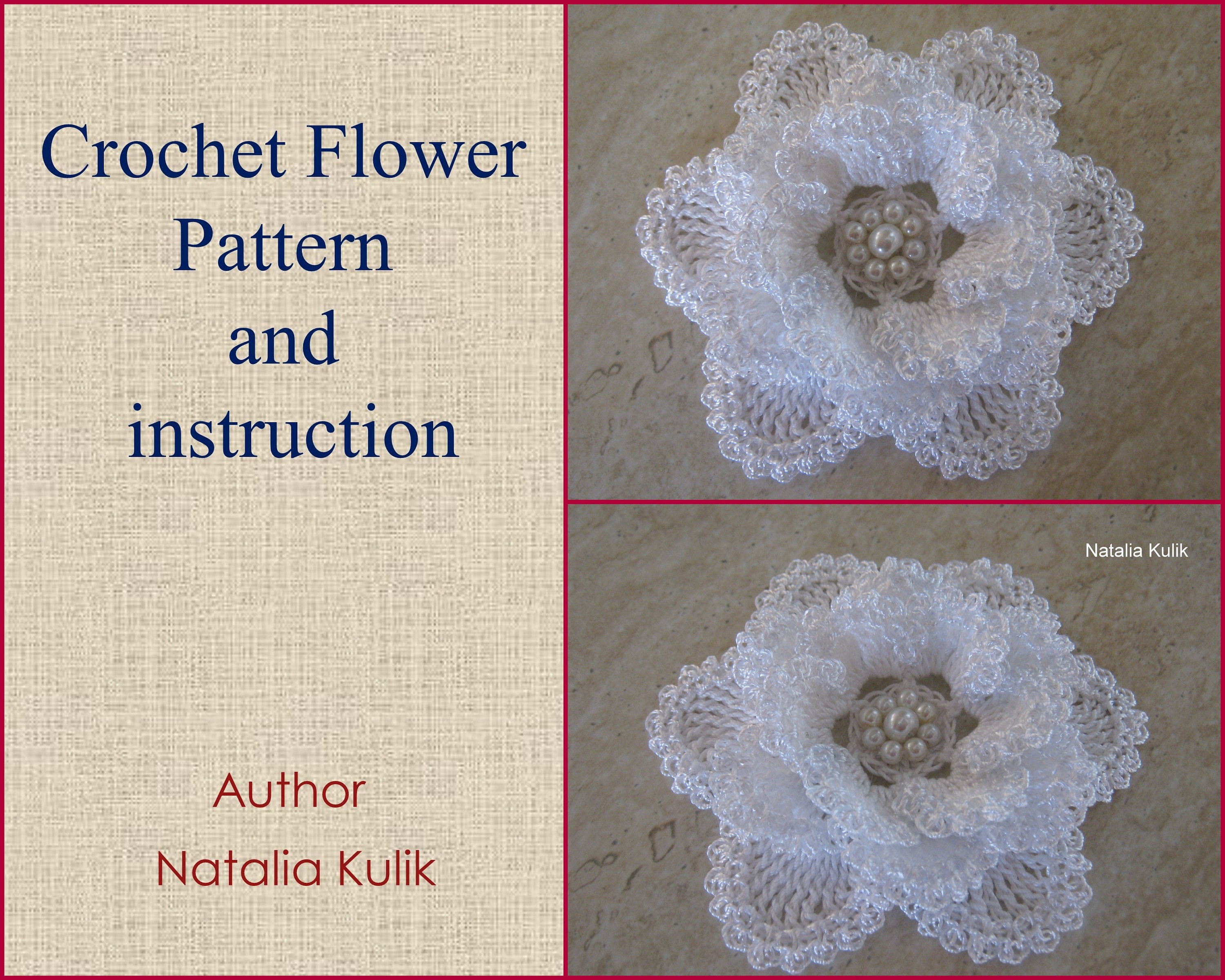 Crochet Flower Pattern PDF, Crochet Rose Pattern PDF, 3D, Bookmark ...