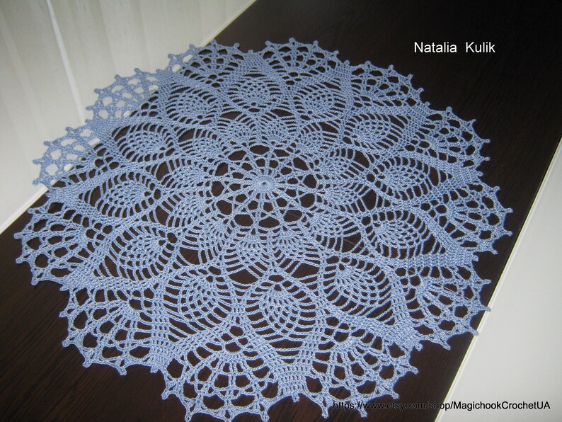 Crochet Doily Round Blue Doilies Lace Napkin Knitted - Etsy
