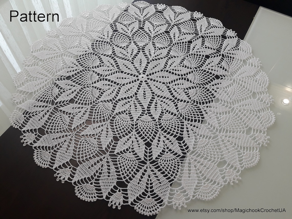 Crochet Doily Pattern Diagram Only PDF Table Center Home | Etsy