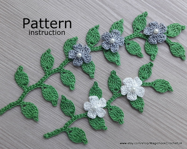 Crochet Branch Pattern PDF Irish Crochet Branch Crochet - Etsy