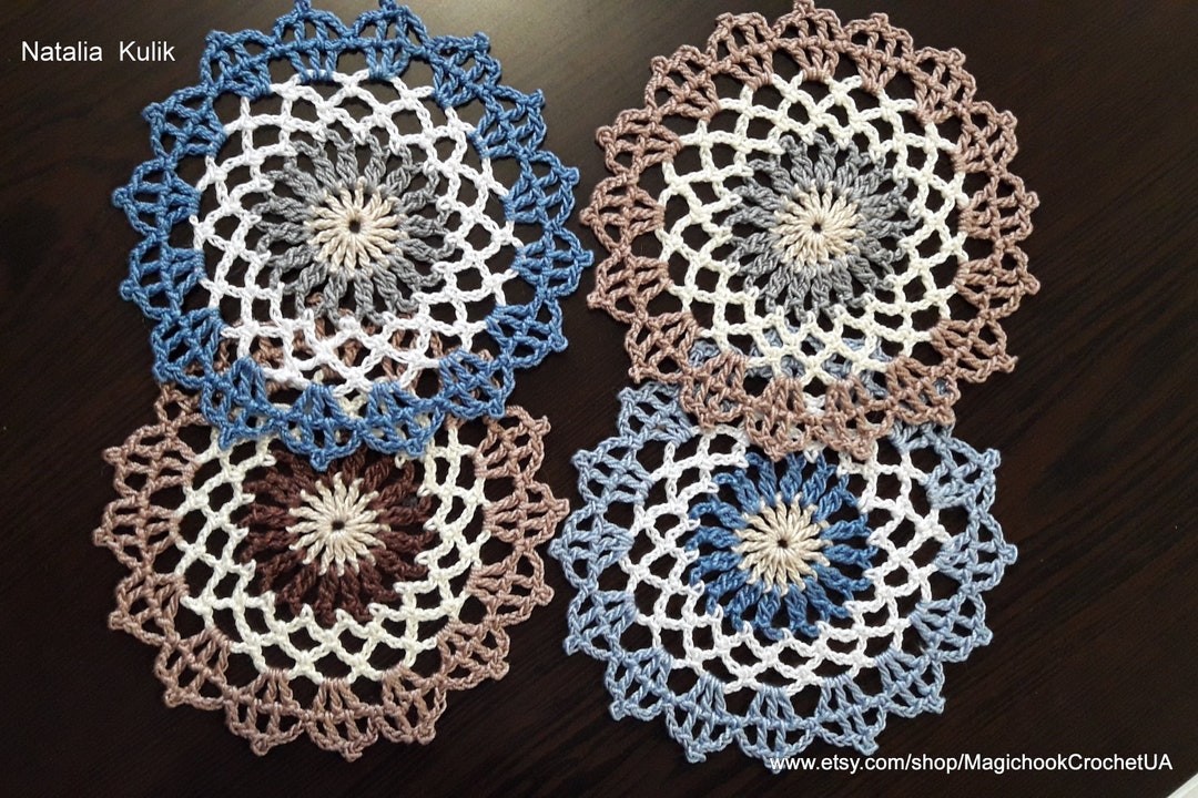Crochet Lace Small Doilies, Knitted Mini Napkins, Application for ...