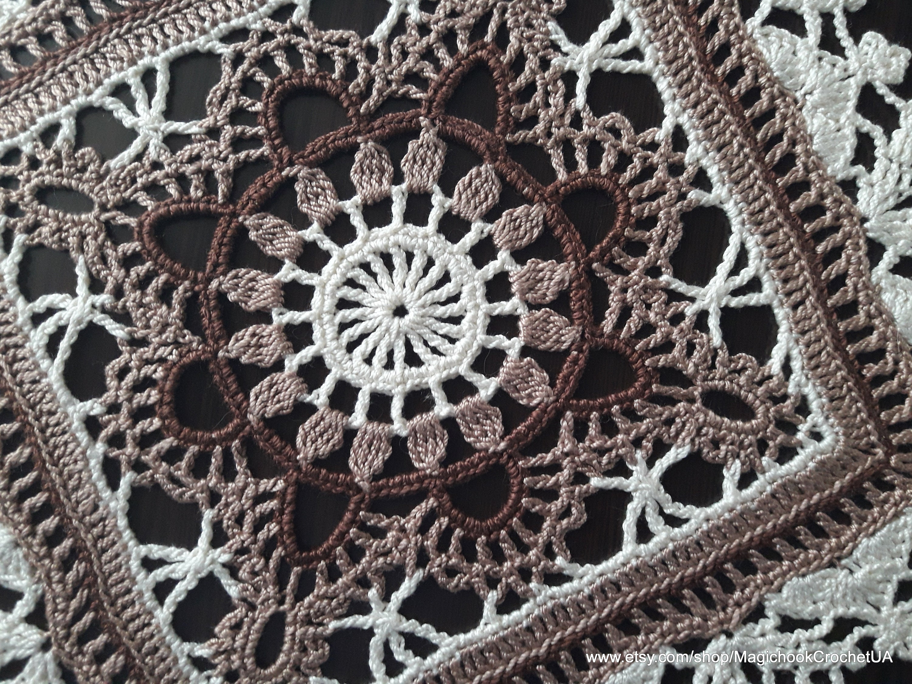 Crochet Square Doily Beige Brown Crocheted Lace Doilies - Etsy