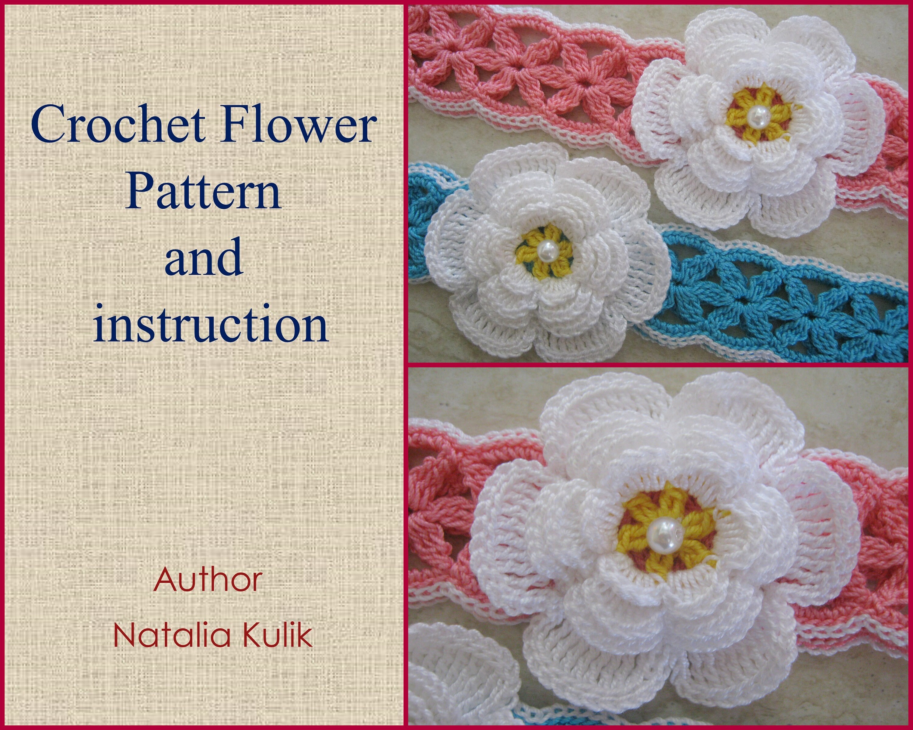 Crochet Flower Pattern PDF Applique 3D 4 Layer Flower - Etsy