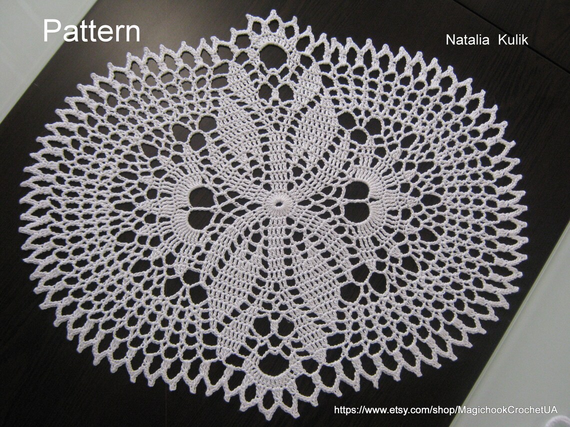 Crochet Oval Doily Pattern Diagram Only Openwork Napkinpdf - Etsy