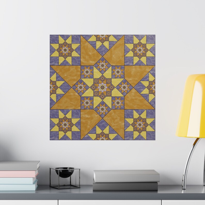 Quilt Art Print for Crafter Gift Colorful Quilt Square Art Poster - Etsy