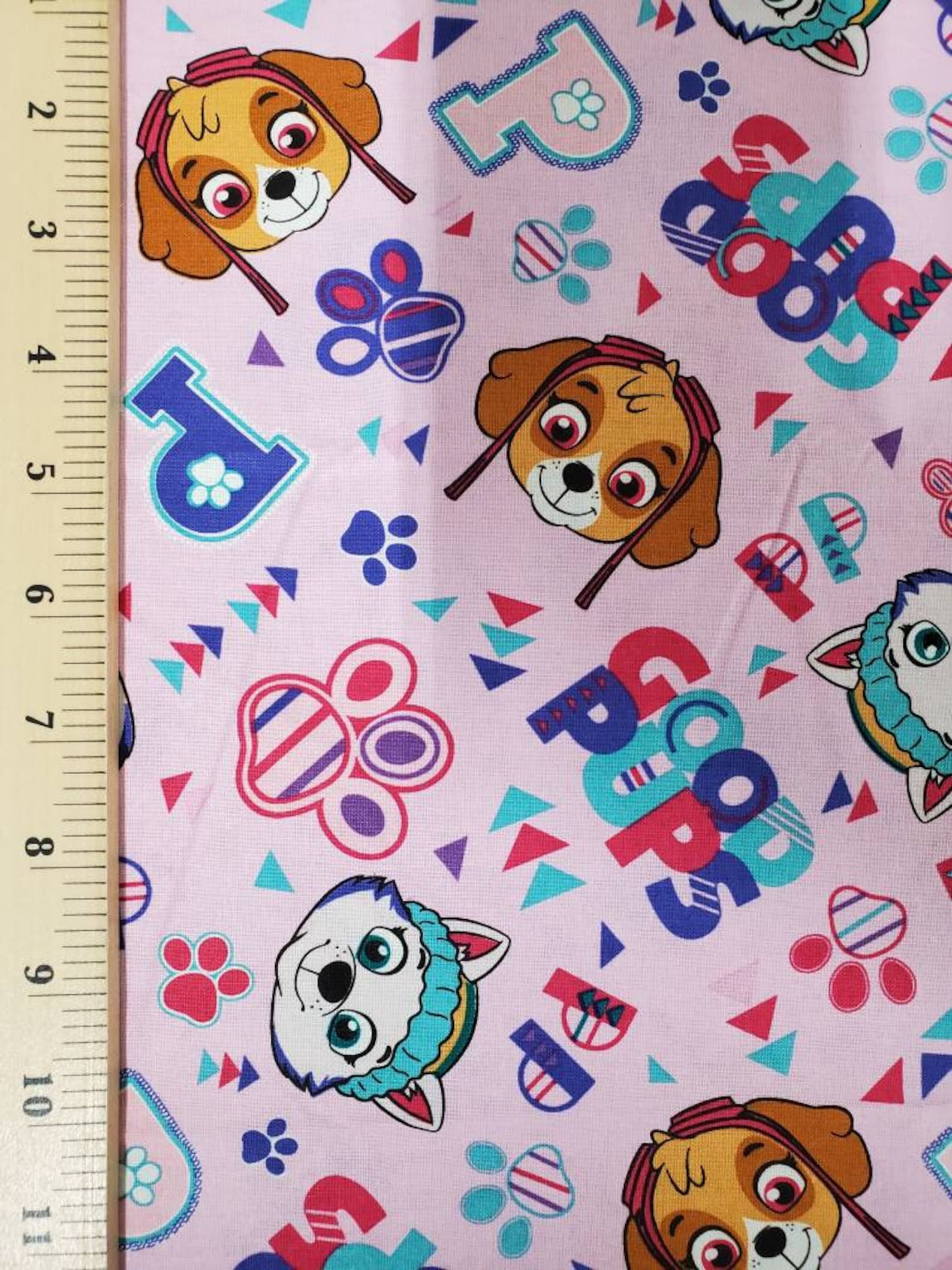 Paw Patrol Girls Cotton Fabric By The Yard Half Yard Or Etsy