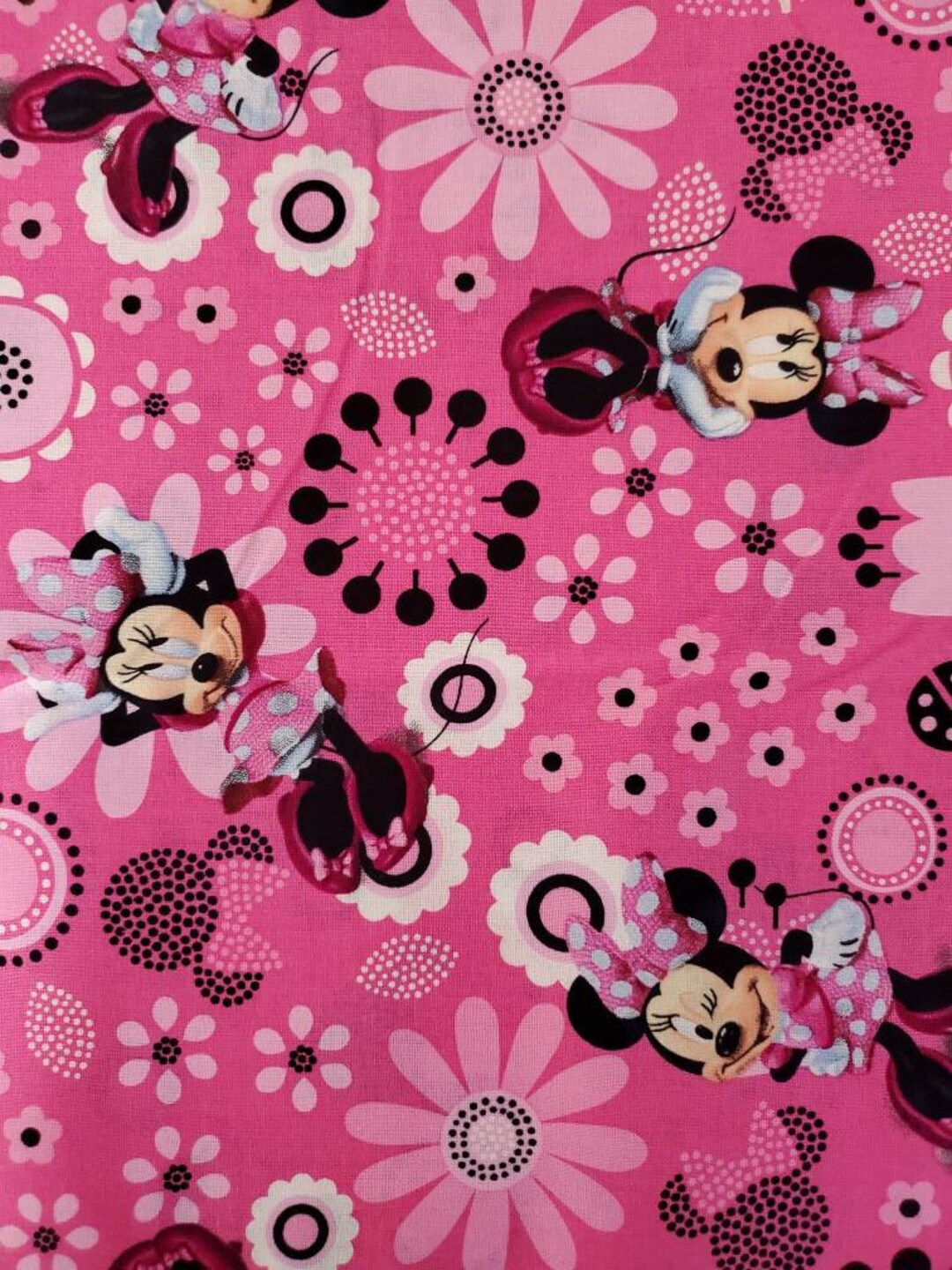 Minnie Mouse Allover Cotton Fabric by the Yard or 1/2 Yard or Fat ...