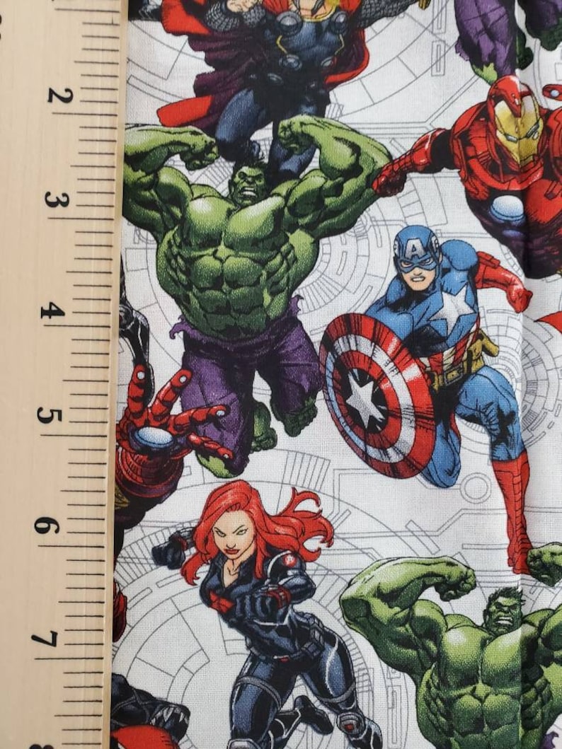 Marvel Avengers Superhero Cotton Fabric by the Yard or 1/2 - Etsy