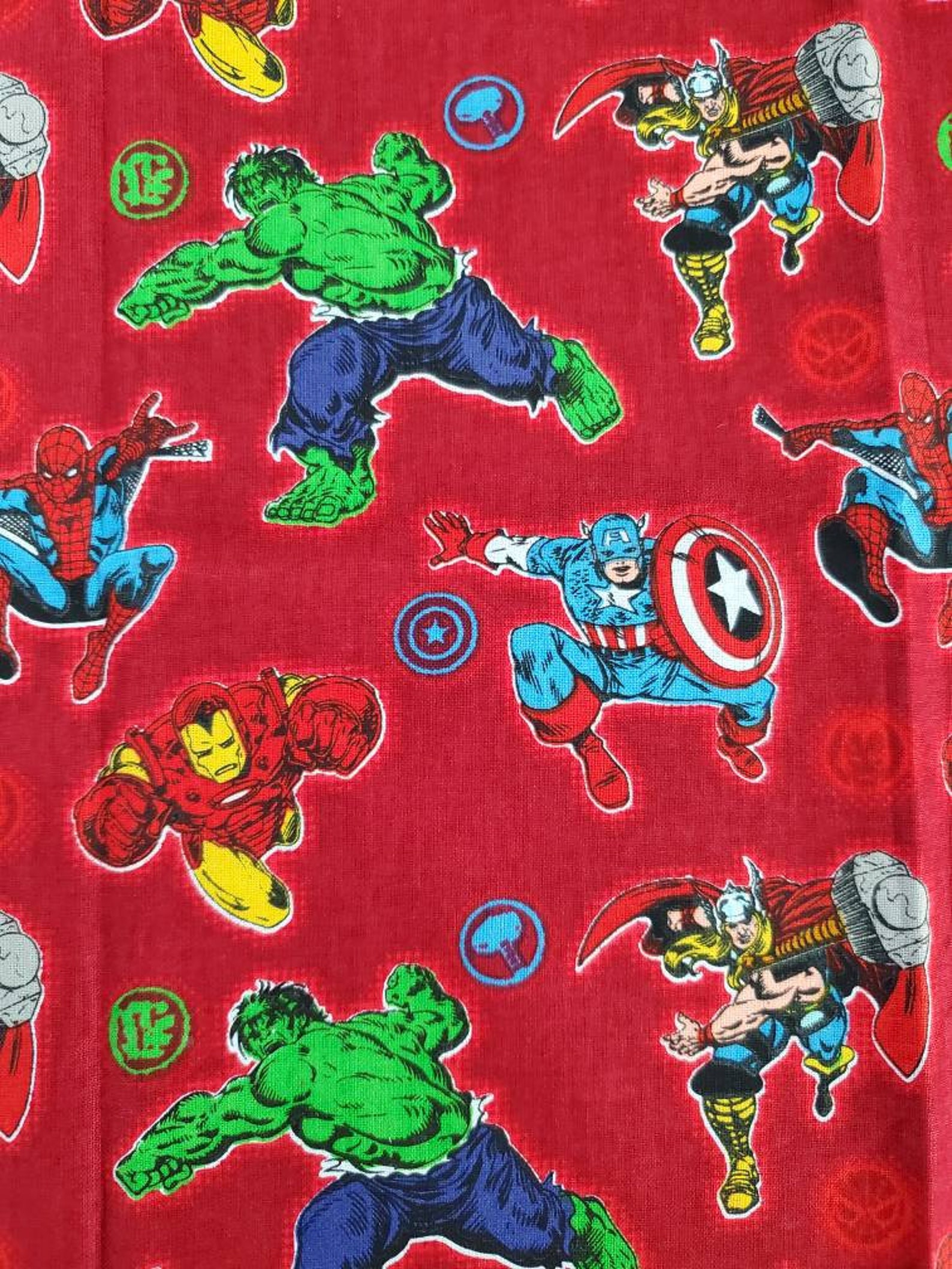 Marvel Avengers Superhero Cotton Fabric by the Yard or 1/2 | Etsy