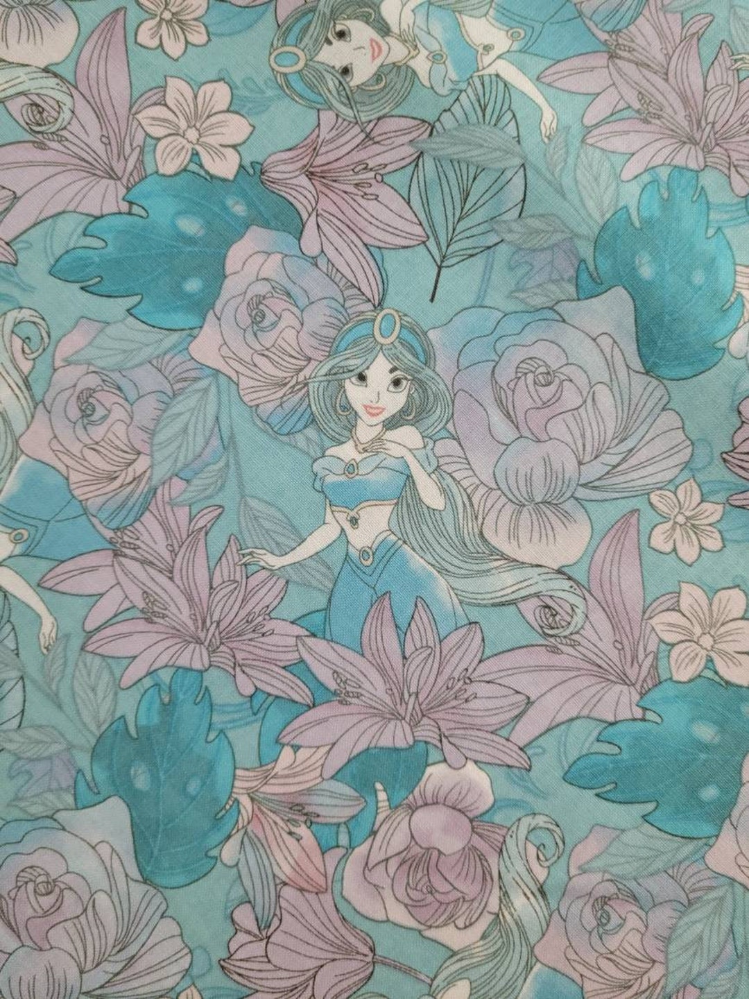 Disney Princess Jasmine 100% Cotton Fabric by the Yard , 1/2 Yard , Fat ...