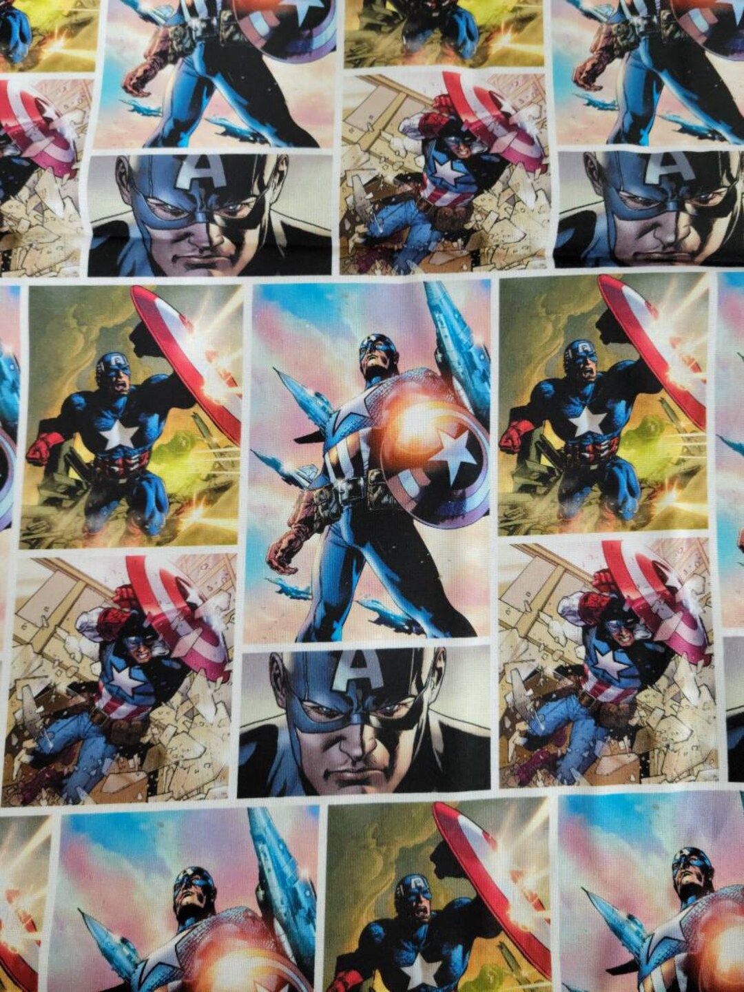 Marvel Avengers Captain America Superhero Cotton Fabric by the Yard or ...