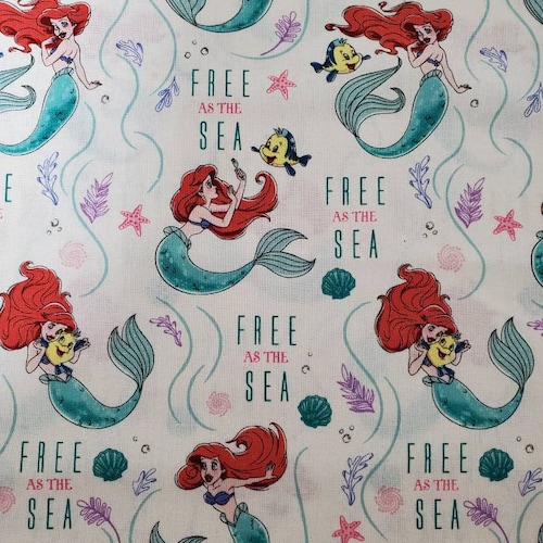 The Little Mermaid Fabric Panel Ariel Licensed Fabrc Disney - Etsy
