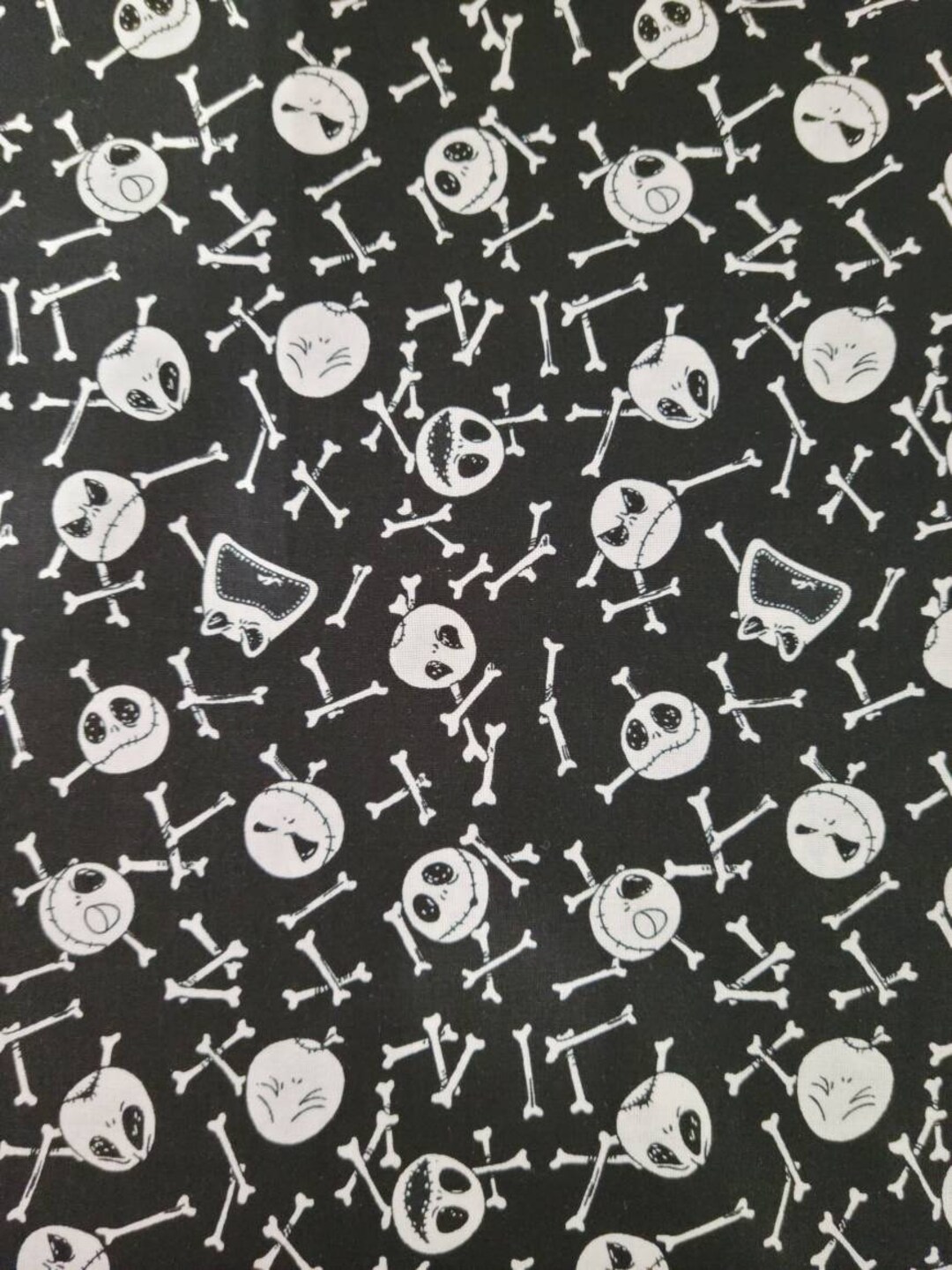 Disney Jack Bone Toss Nightmare Before Christmas Cotton Fabric by the ...