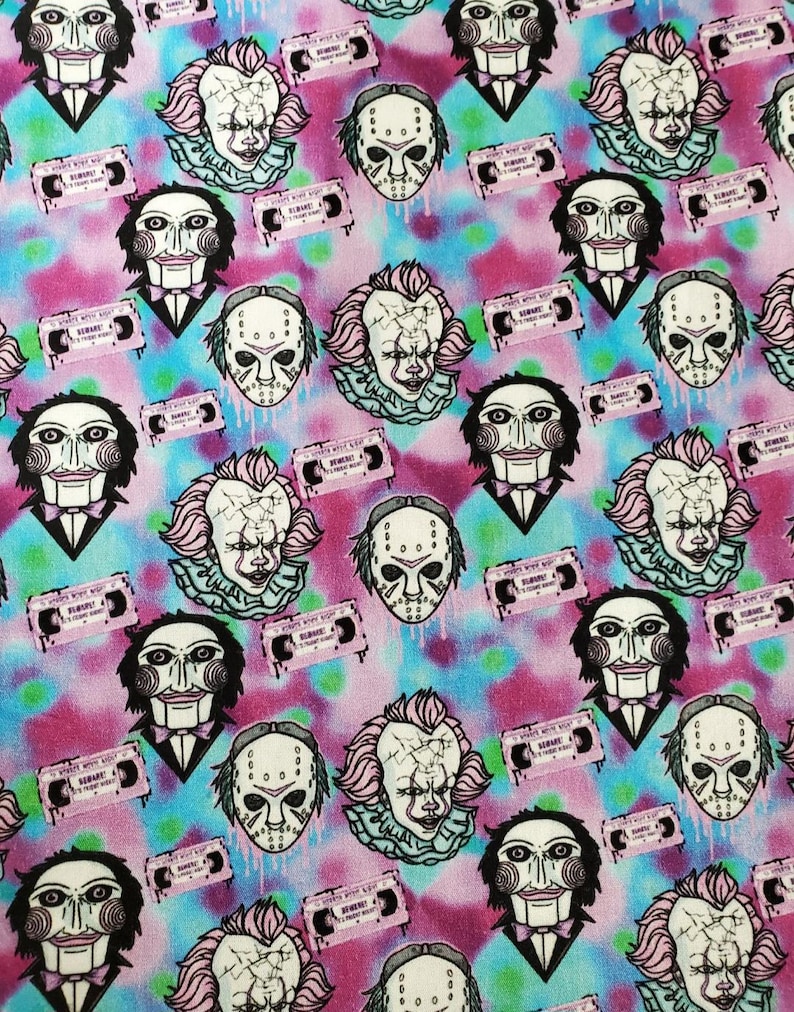 56" Width Halloween Killers 100 % Cotton Woven Fabric by Yard, 1/2, Fat ...