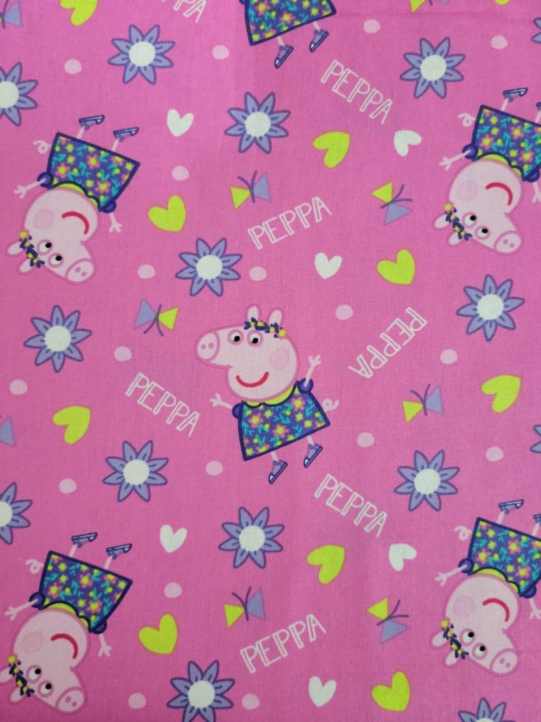 Peppa Pig Toss Cotton Fabric by the Yard, 1/2 Yard, Quarter Yard or Fat ...