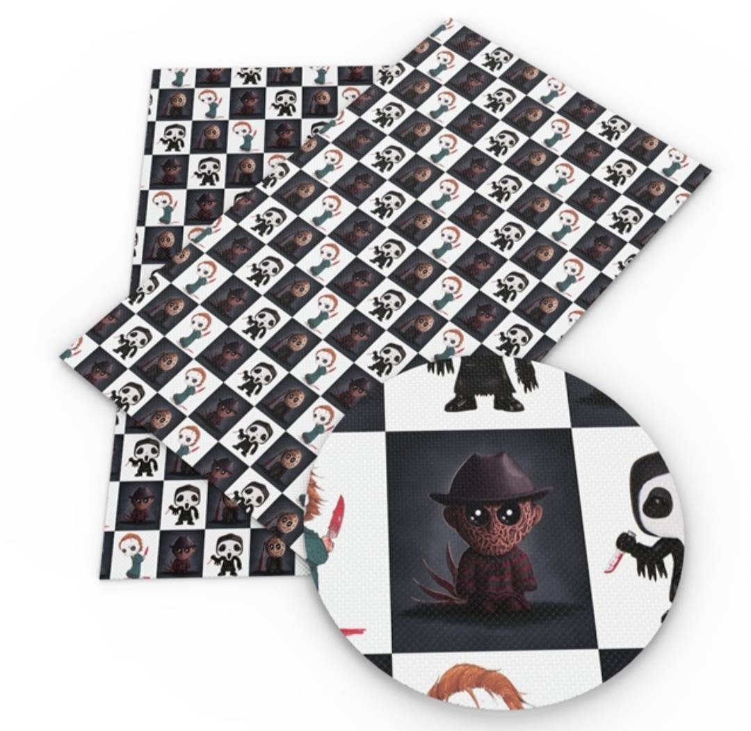 Scary Movie Villian Character Vinyl Sheets Faux Leather Sheets ...