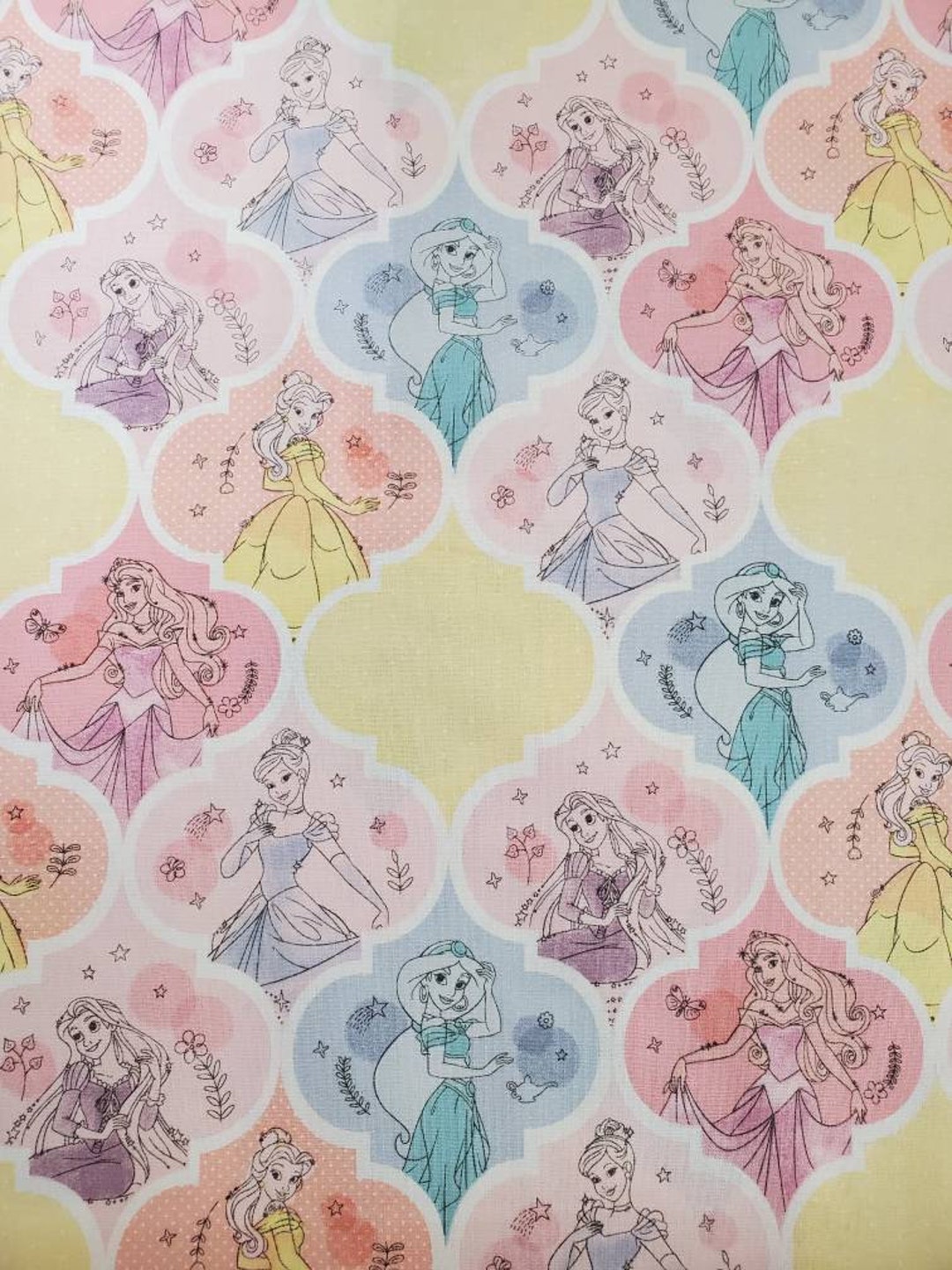 Disney Pretty Princess Patch 100% Cotton Fabric by the Yard and 1/2 ...