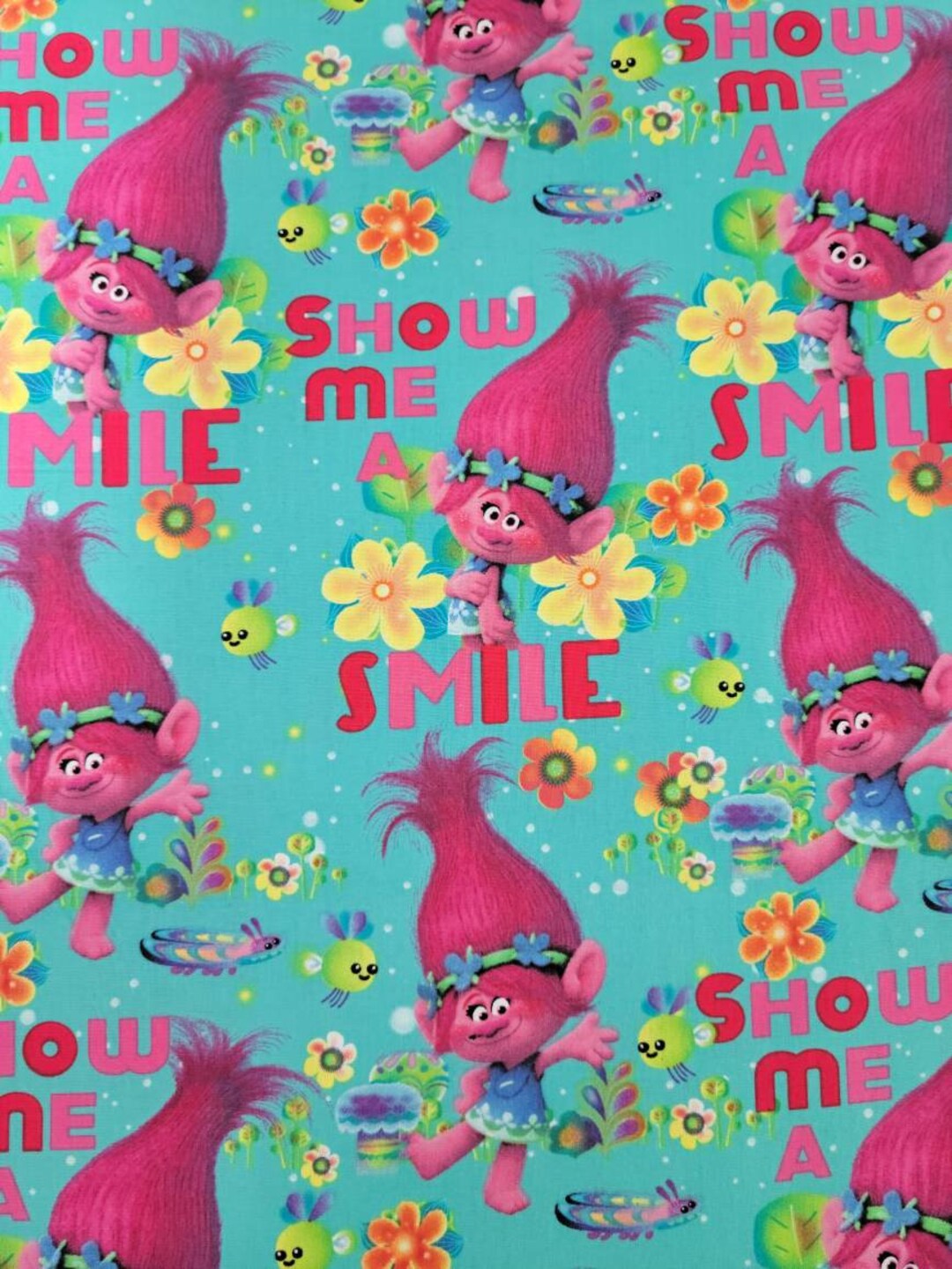 Dreamworks Trolls Poppy 100% Cotton Fabric by the Yard , 1/2 Yard ...