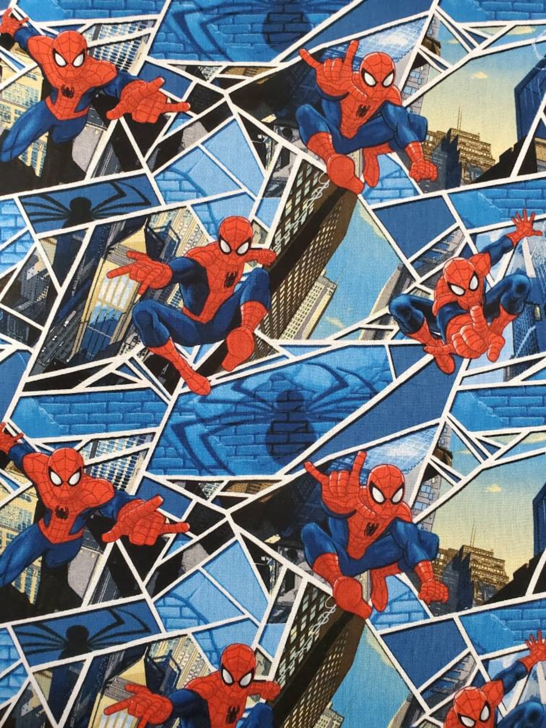 Marvel Spider Man Superhero Cotton Fabric by the Yard or 1/2 Yard or ...