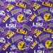 LSU Football Fabric by the Yard , 1/2 Yard , or Fat Quarter Louisiana ...