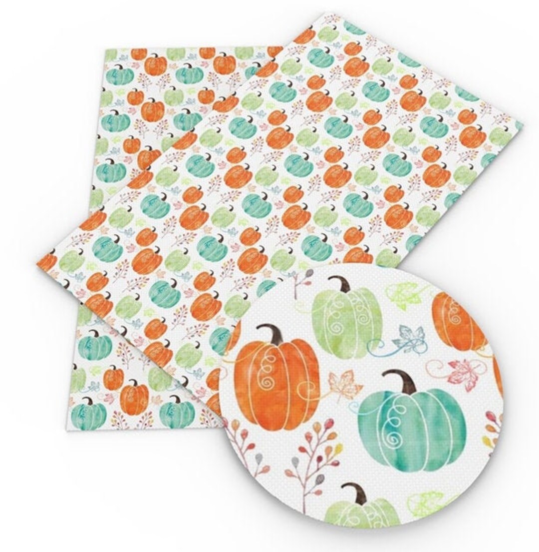 Harvest Pumpkin Vinyl Sheets Faux Leather Sheets, Synthetic Leather ...