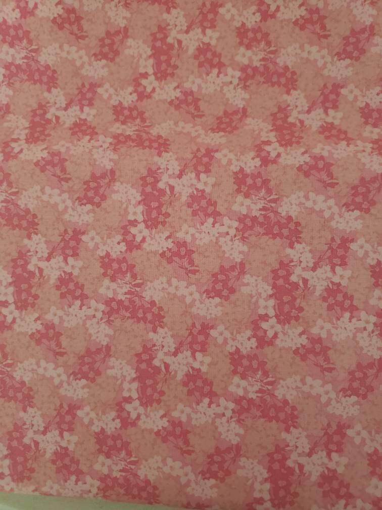 Small Pink Flowers Design Cotton Fabric by the Yard or 1/2 Yard - Etsy