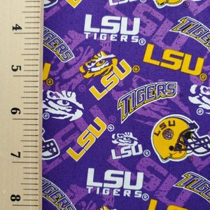 LSU Football Fabric by the Yard , 1/2 Yard , or Fat Quarter Louisiana ...