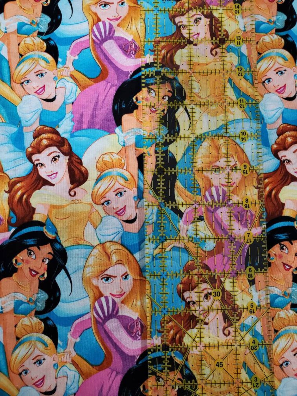 Disney Multi Princess Cotton Fabric by the Yard and 1/2 Yard - Etsy
