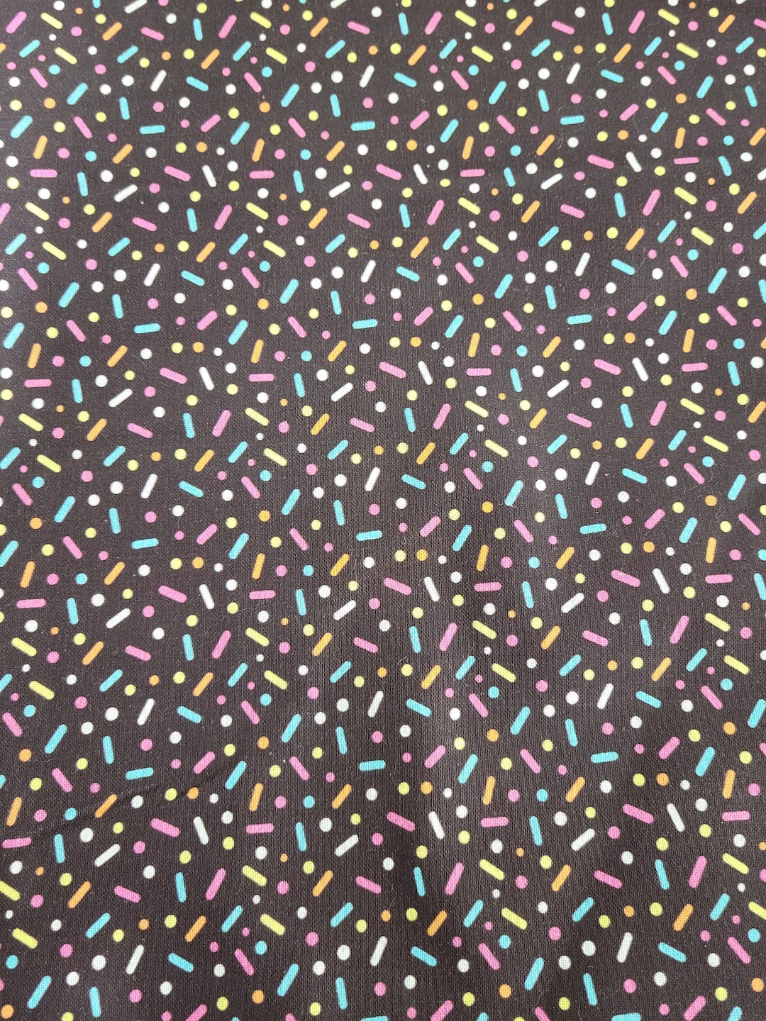56" Width Sprinkles Dark Background 100% Cotton Woven Fabric by the ...