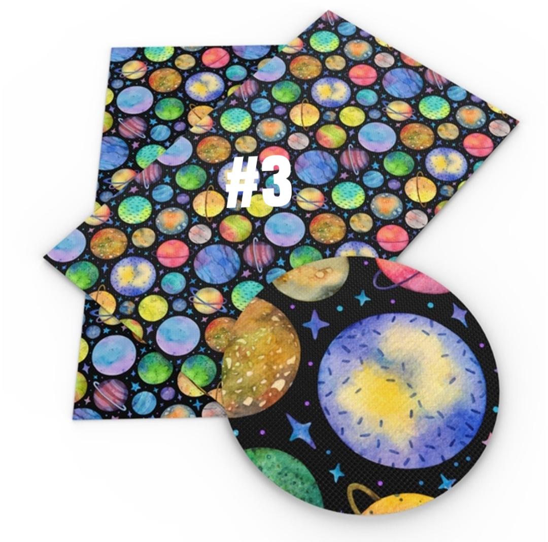 Planets & Stars Faux Leather Sheets, Synthetic Leather, Vinyl, Bow ...
