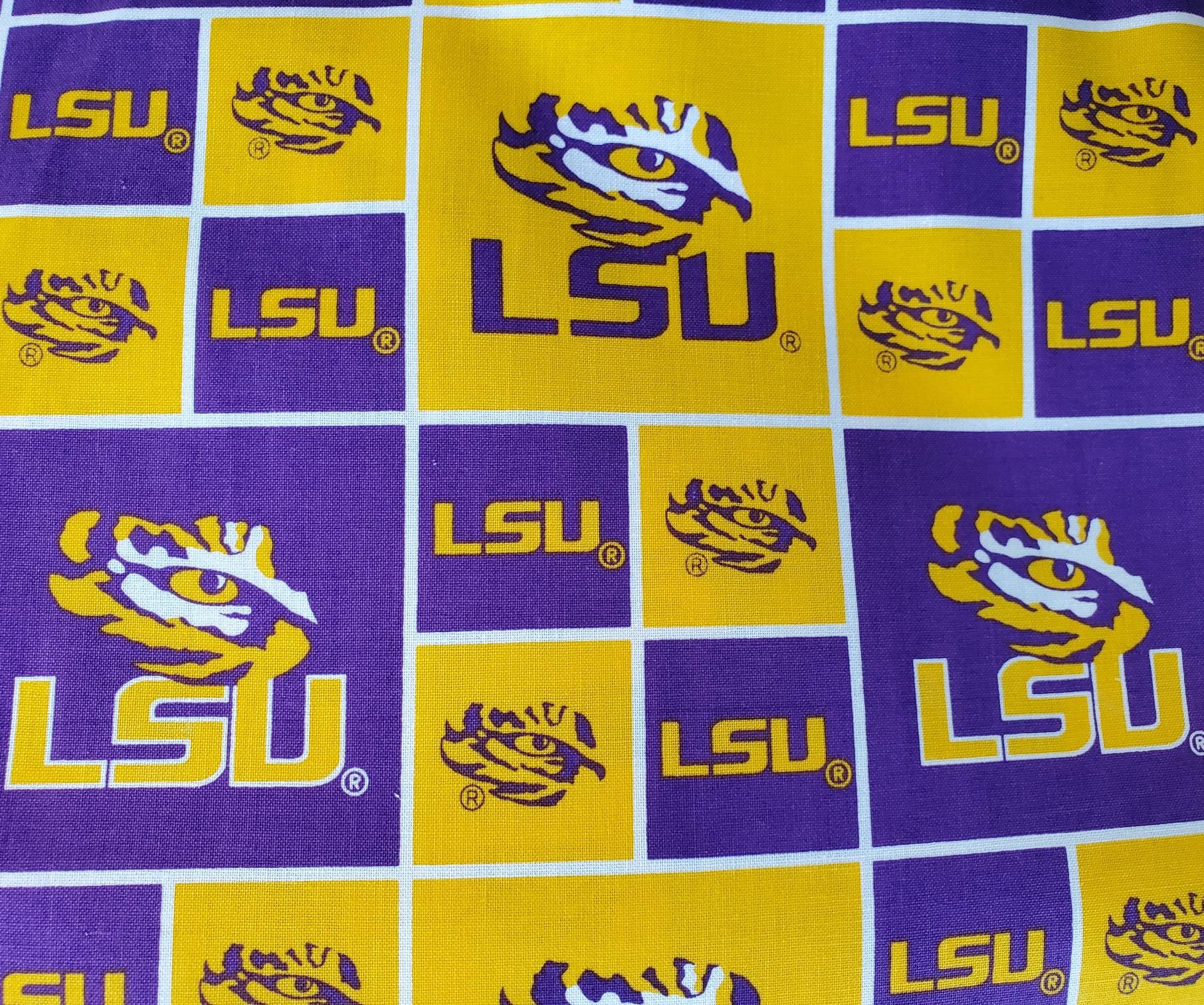LSU Football Fabric by the Yard 1/2 Yard or Fat Quarter - Etsy