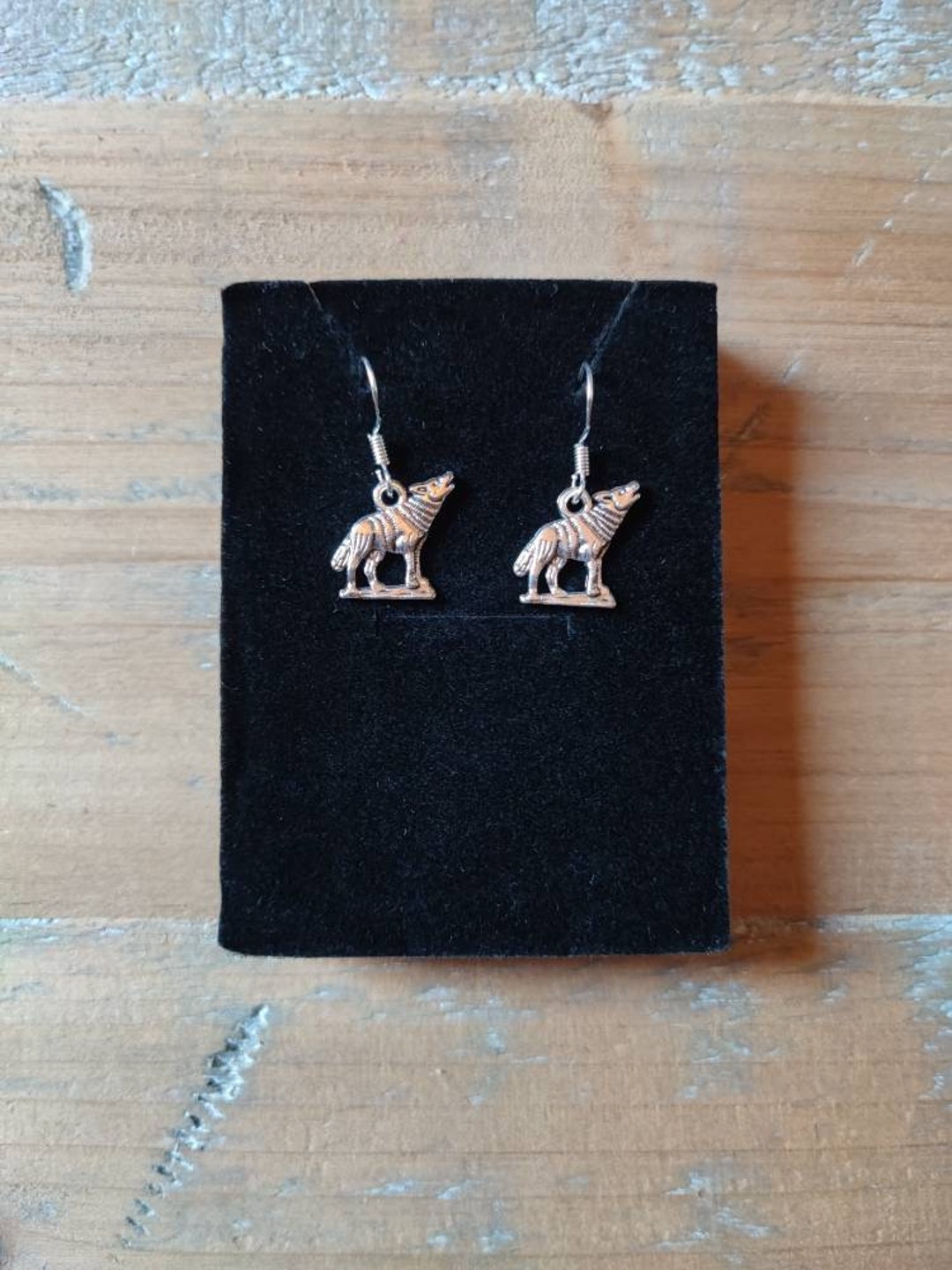 Silver Wolf Earrings Howling Wolf Earrings With S925 Hoop Earrings ...