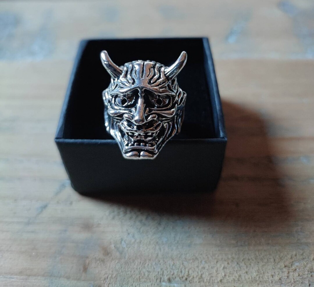 Silver Devil Ring Adjustable Devil Ring Horned Beast Ring Gothic Ring ...