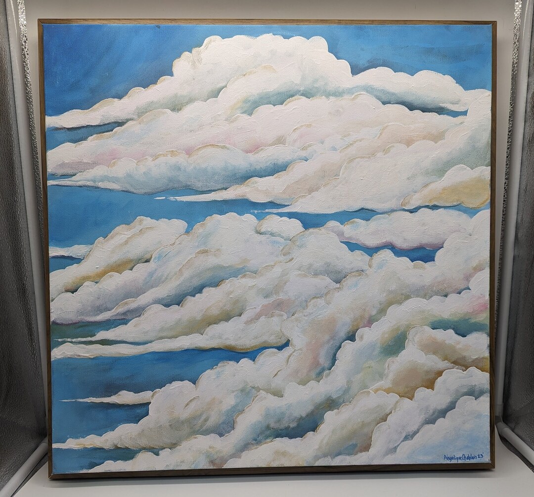 Cloudy Acrylic 20x20 Canvas in Floating Frame - Etsy