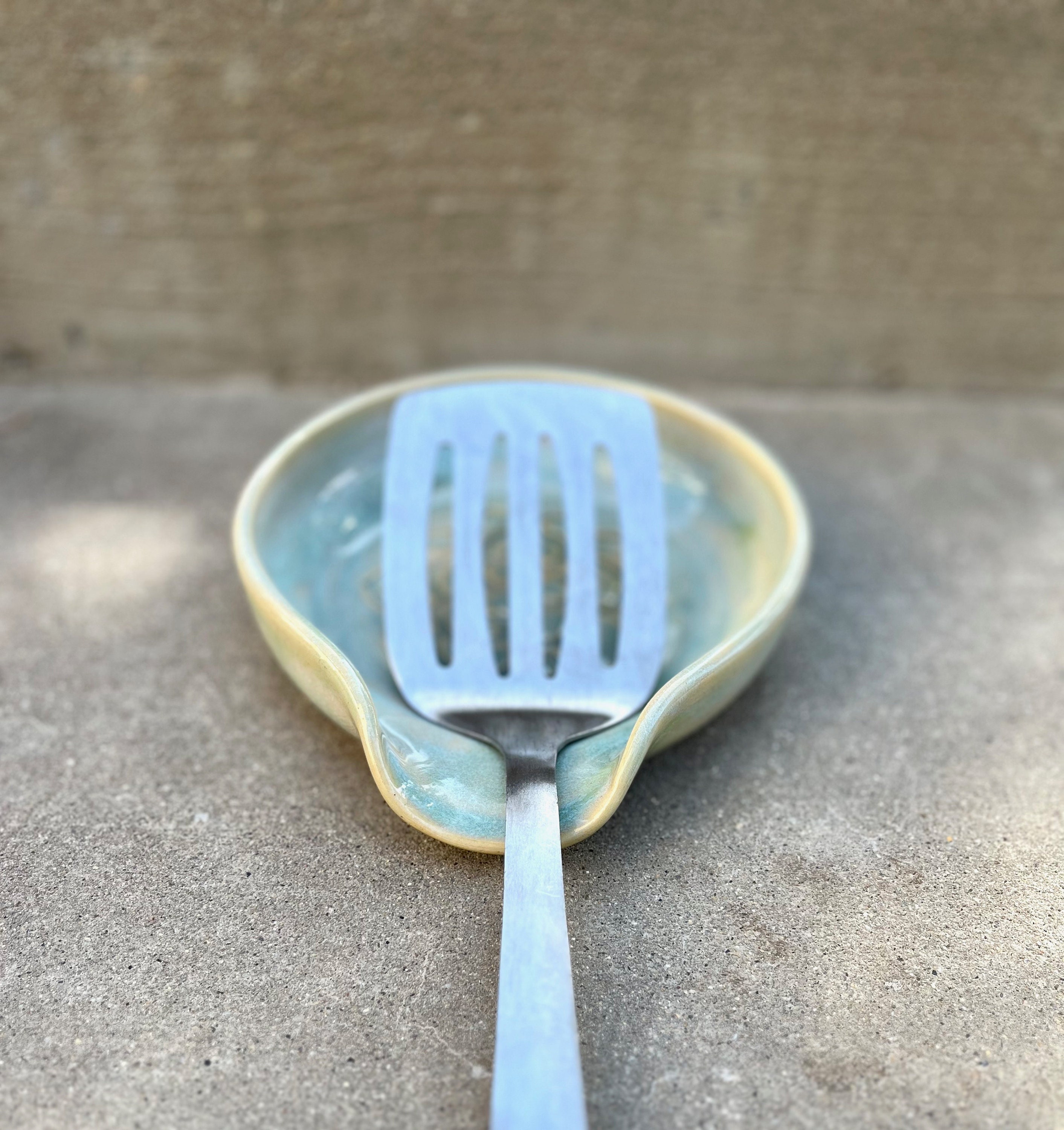 Succulent Spoon Rest // Ceramic Spoon Rest, Green Spoon Rest, Ladle ...