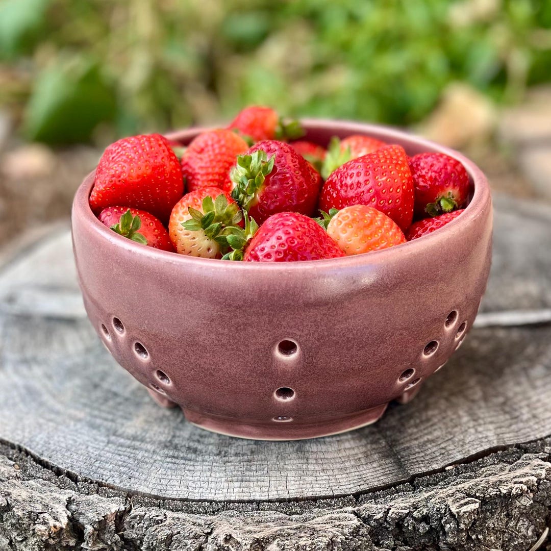 Berry Bowl // Plum Colored Ceramic Berry Colander That Holds up to 6 ...