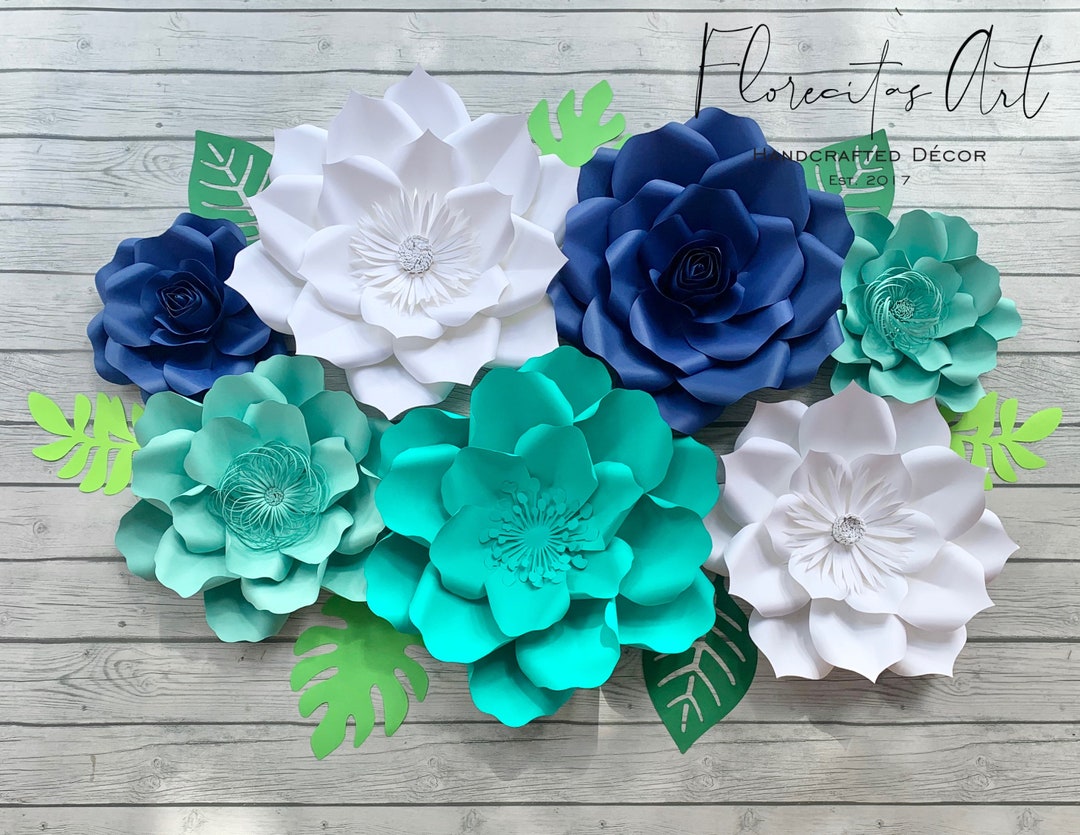7pc Tropical Blue Giant Paper Flower Backdrop/ Nursery Decor - Etsy