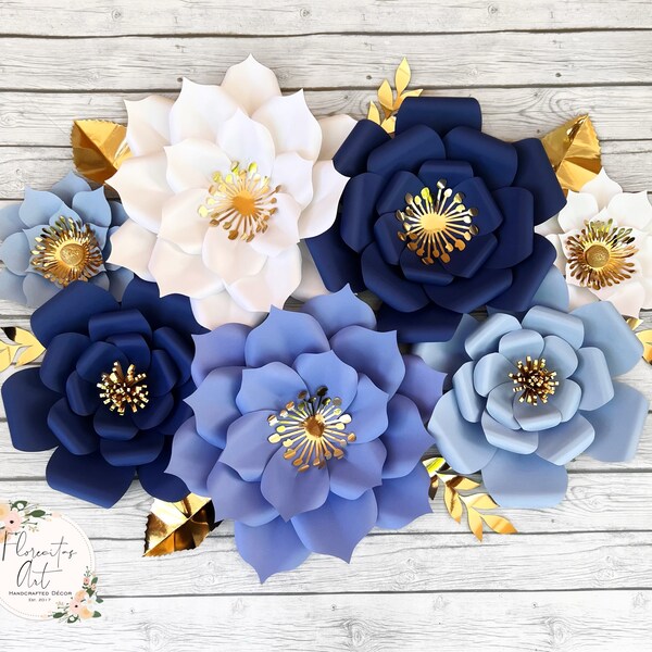 Gold Paper Flowers - Etsy