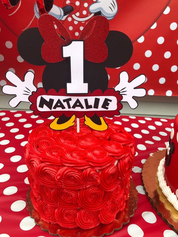 Red Minnie Mouse Cake Topper