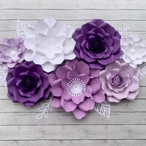 Purple Paper Flowers - Etsy