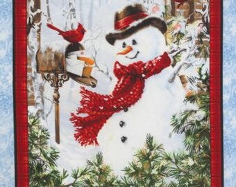 Timeless Treasures Snowman Fabric - Etsy