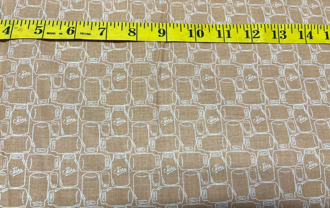 Farm Girl Vintage Companion Prints Canning Jars Nutmeg C8740 Cotton ...