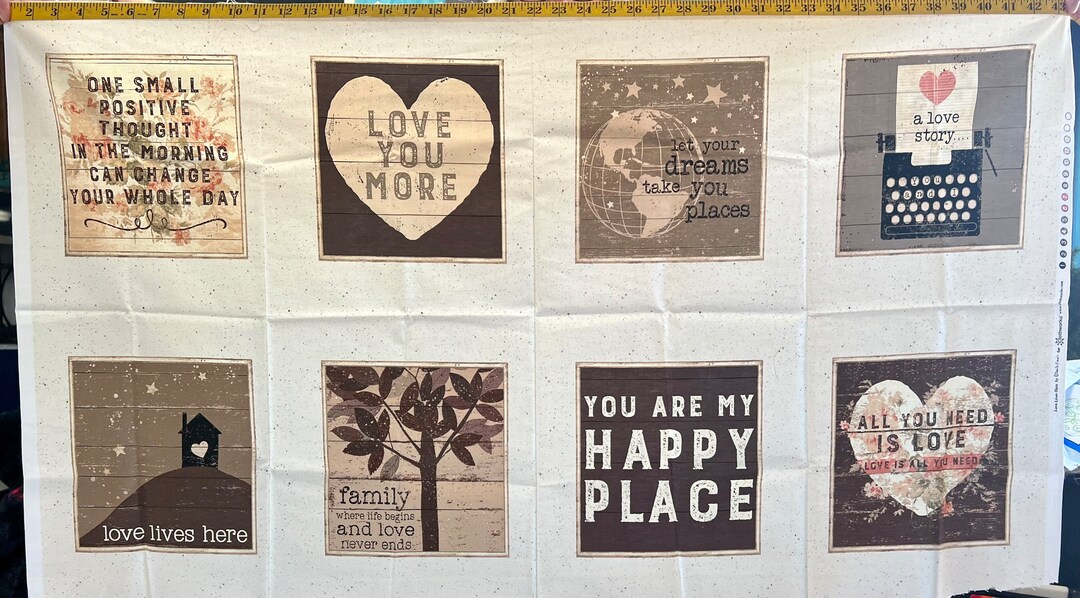 Clothworks Love Lives Here Panel by Dan Dipaolo Cotton Fabric by the ...